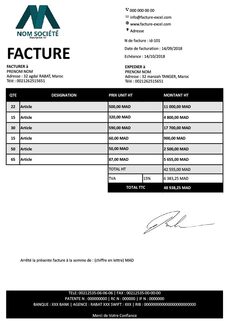 Modèle de facture Excel gratuit à télécharger pour l'année 2025